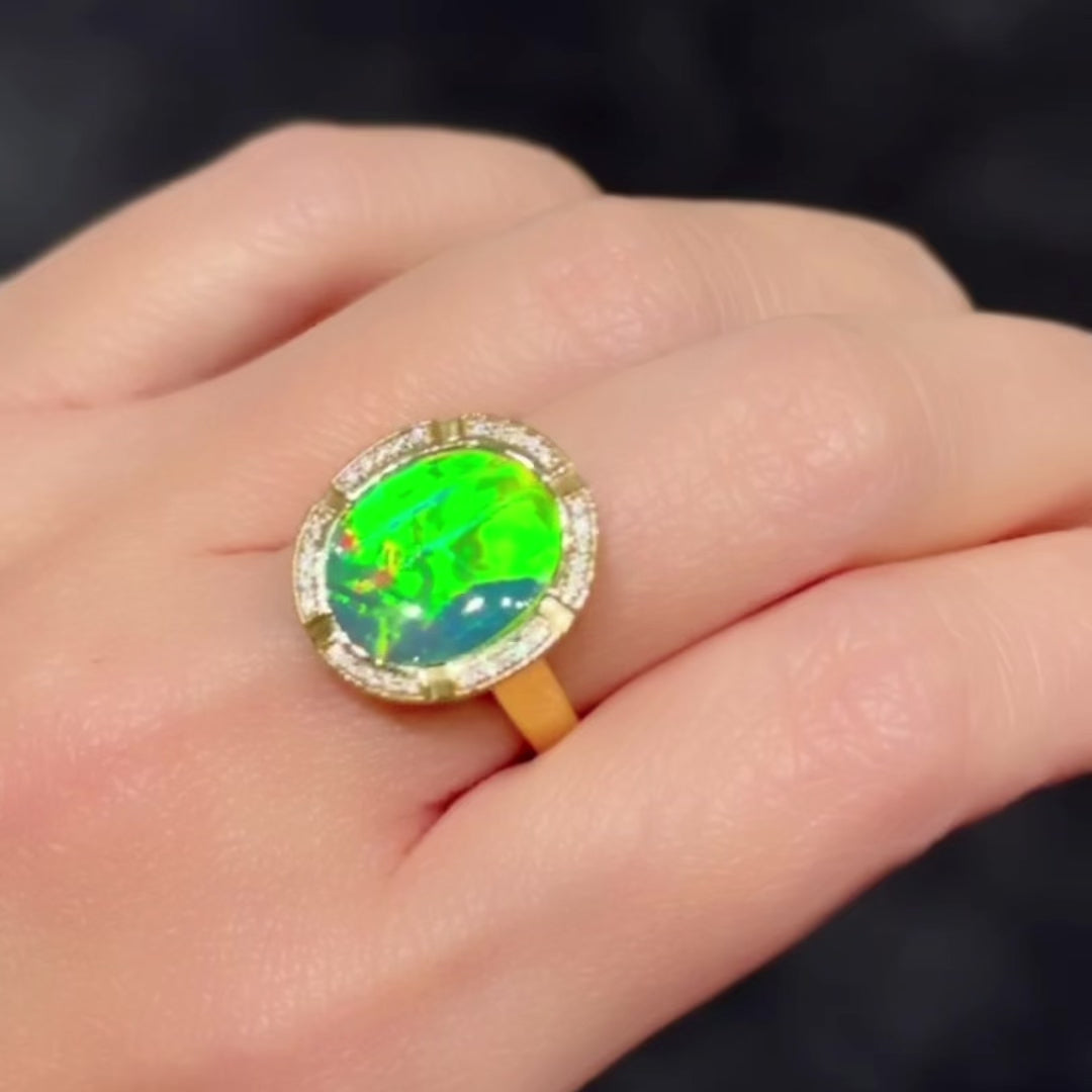 5.45ct black Opal 18K ring – opalmermaidsau