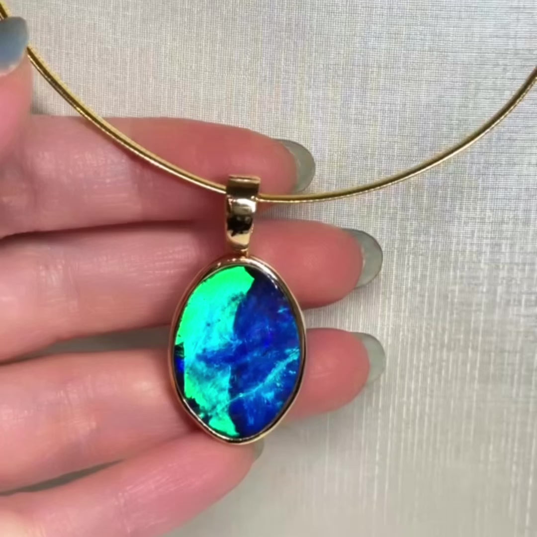 18K Ocean color Opal pendant – opalmermaidsau